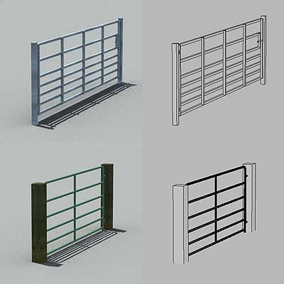 fence gate 3d model
