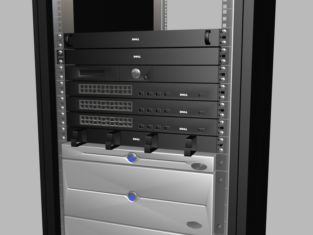 server dell rack 3d model