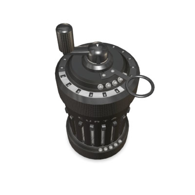 3d model curta mechanical calculator
