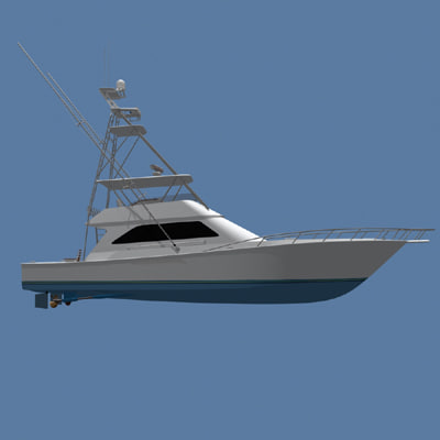 3d sportfishing boat