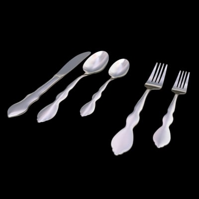 knife forks spoons 3d model
