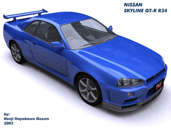 nissan skyline gt-r r34 3d obj