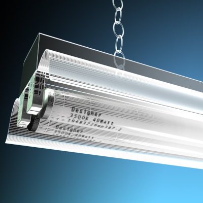 3d fluorescent light fixture model