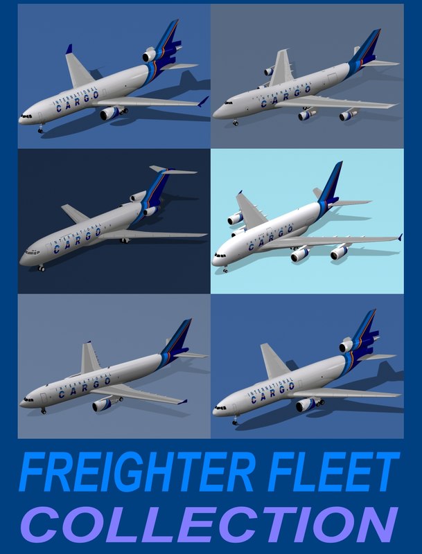 3d model freighter fleet airbus a380-800