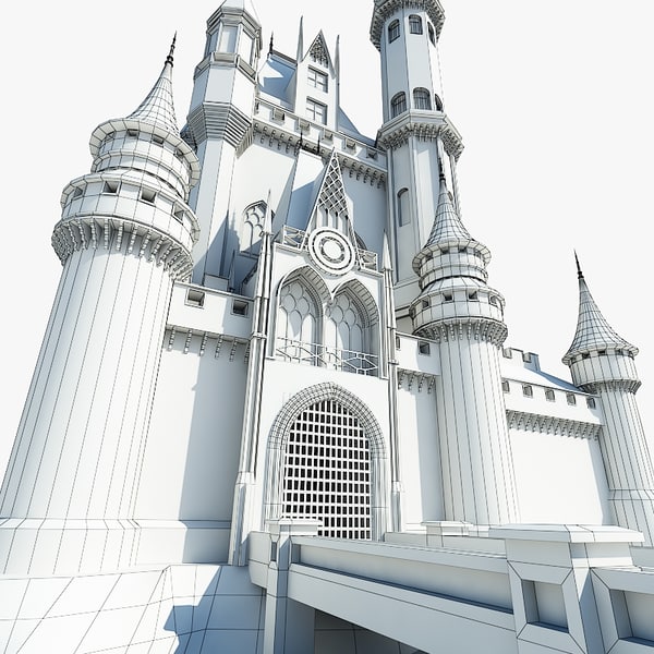 castle building architecture 3d model