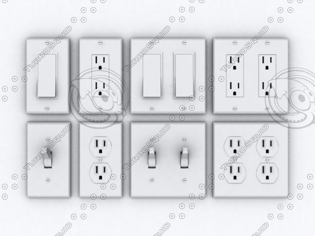 electrical outlets switches 3d max
