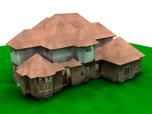 project house architecture radiosity 3d model