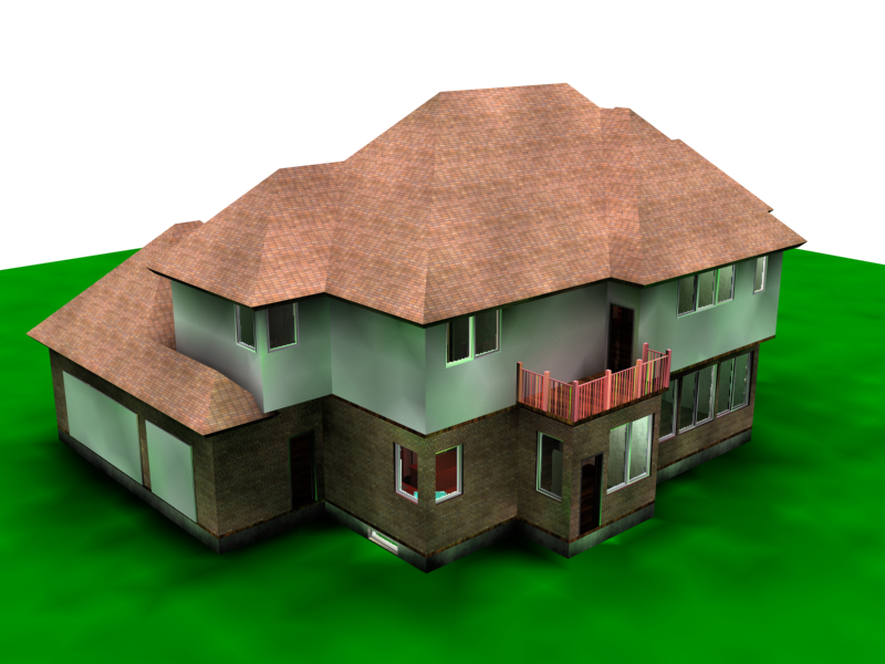project house architecture radiosity 3d model