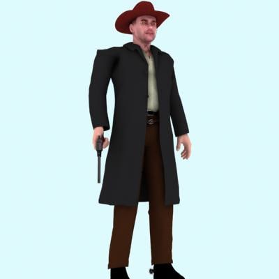 3d model of hi res cowboy character