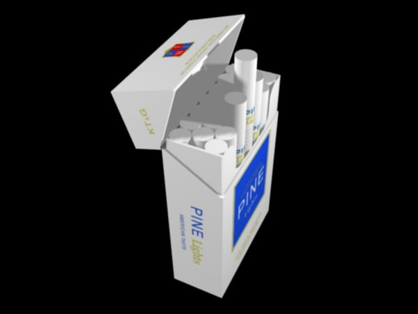 pine cigarettes packs 3d model