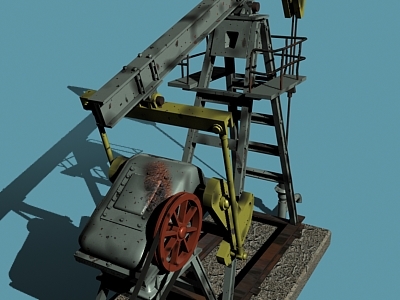 animation oil pump 3d model