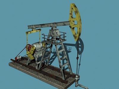 animation oil pump 3d model