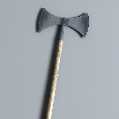 3d model weapon steel axe