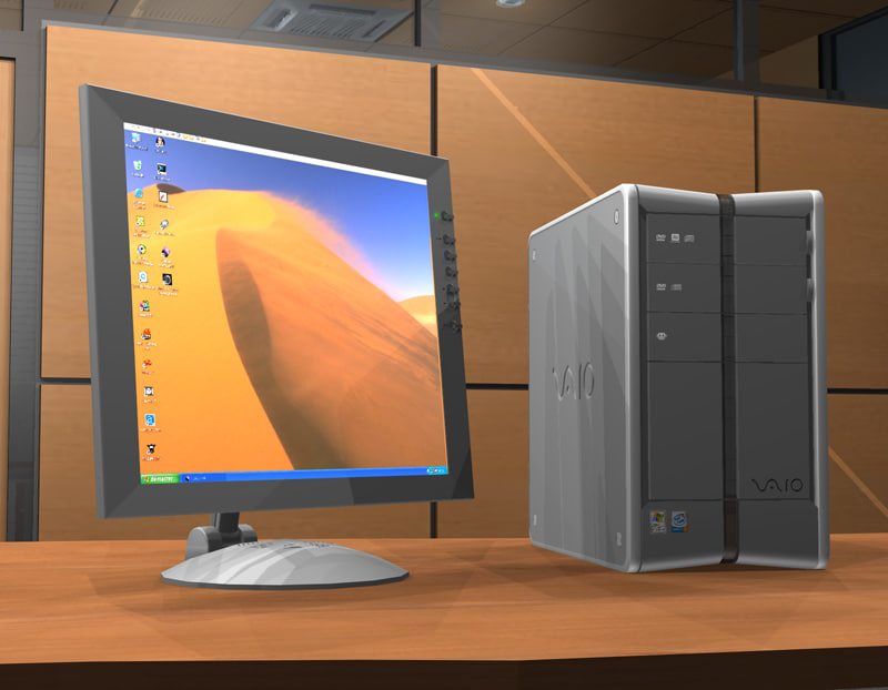 3d model sony desktop set