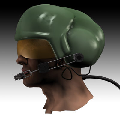 helicopter pilot helmet 3d model