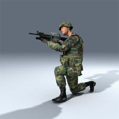 ranger woodland camo 3d model