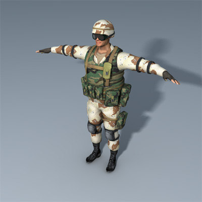 ranger soldier trooper 3d model