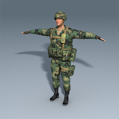 ranger soldier trooper 3d model