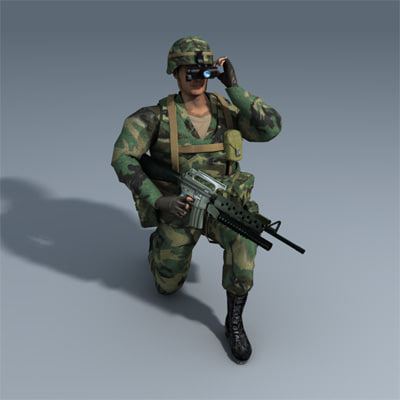 ranger soldier trooper 3d model