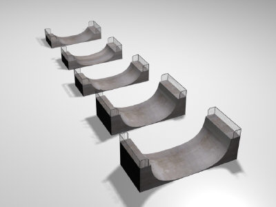 quarter ramps skate park 3d model