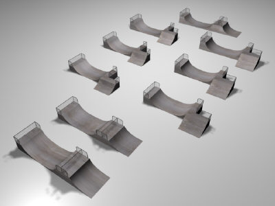 quarter ramps skate park 3d model