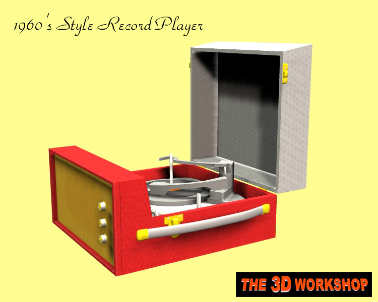 1960 s record player 3d model