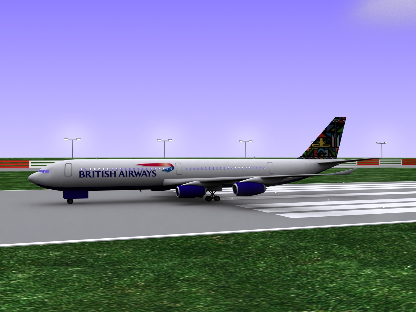 british airways airbus a340-300 3d model