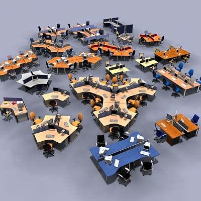 office workstation 3d model