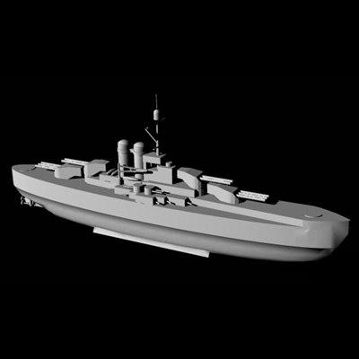 ww1 battleship monarch 3d model