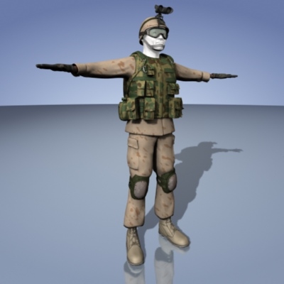 military soldier 3d max