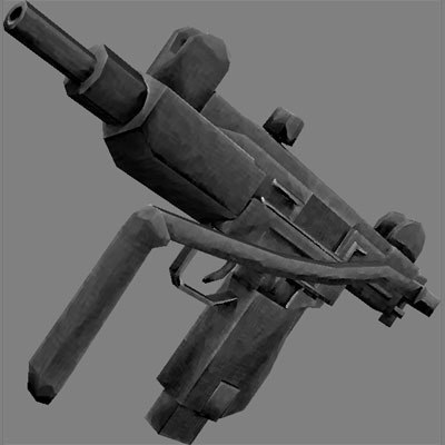 mini uzi 9mm submachine gun 3d lwo