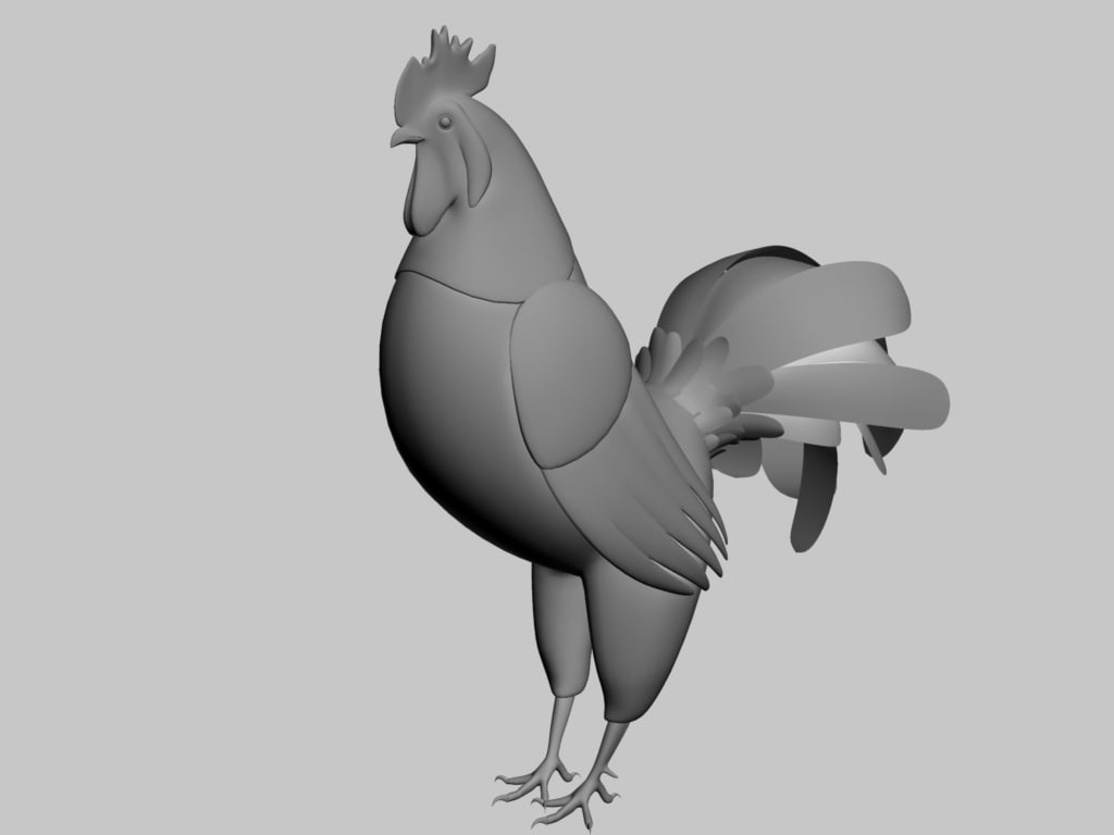 rooster 3d obj