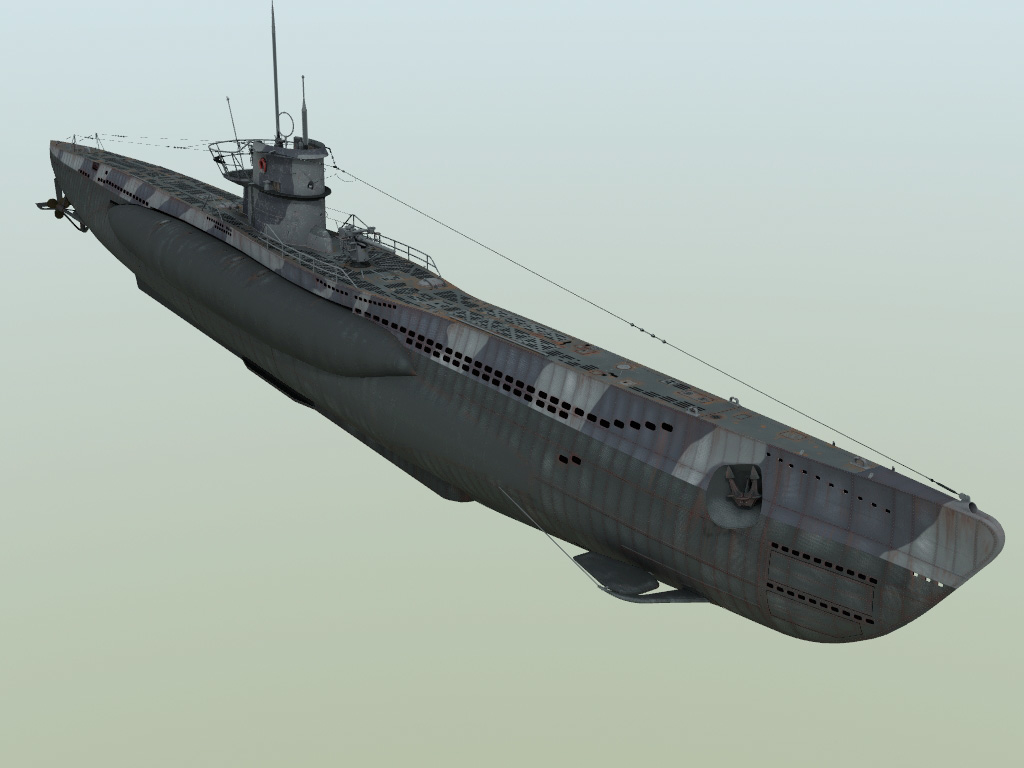 type viic u-boat 3d model