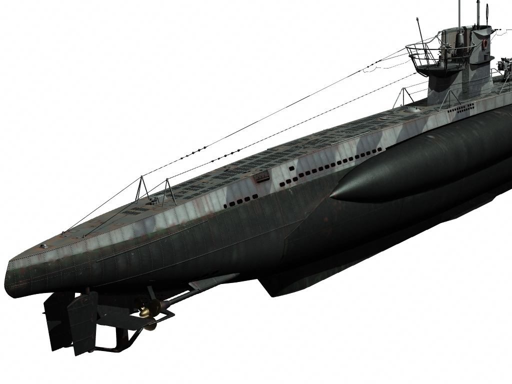 type viic u-boat 3d model