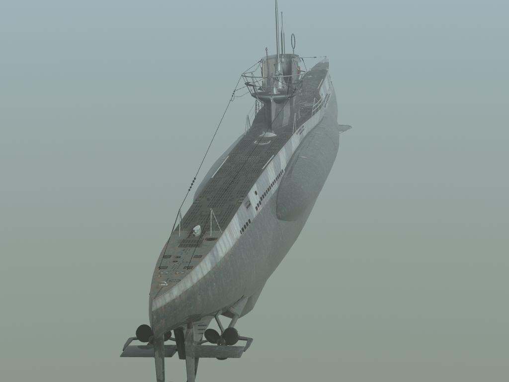 type viic u-boat 3d model