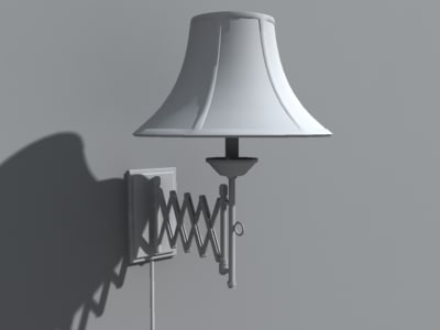3d model bedroom hinge lamp