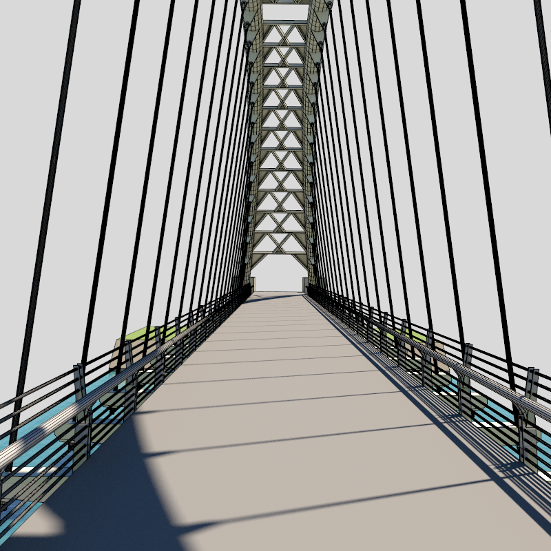 suspension bridge 3d model
