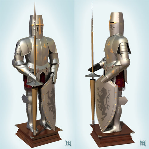 medieval german armour 3d model