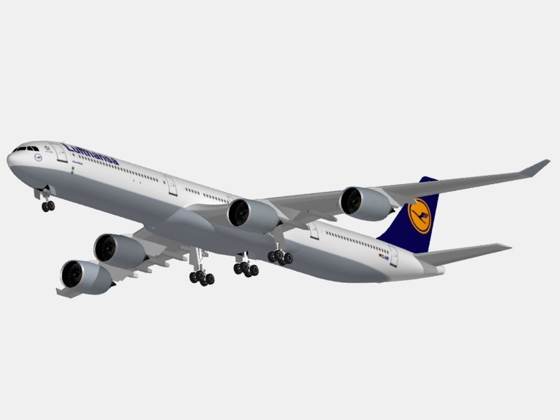 3d obj airbus a340-600 lufthansa a340