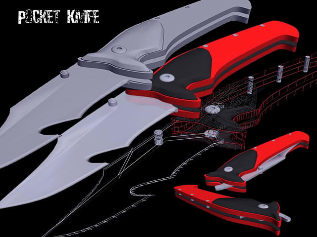 free pocket knife 3d model