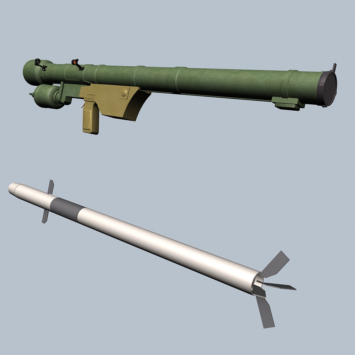 sa-7 missile launcher 3d model
