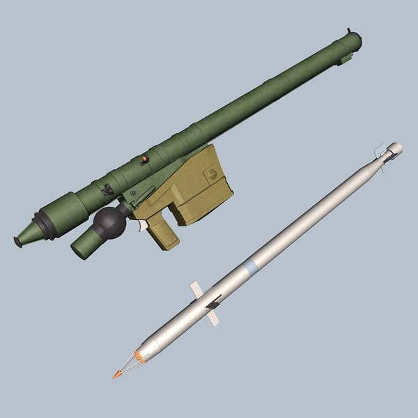 sa-14 missile launcher 3d model