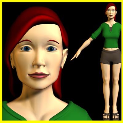 female simple character 3d ma