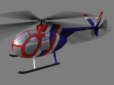 3d hughes 500 helicopter model