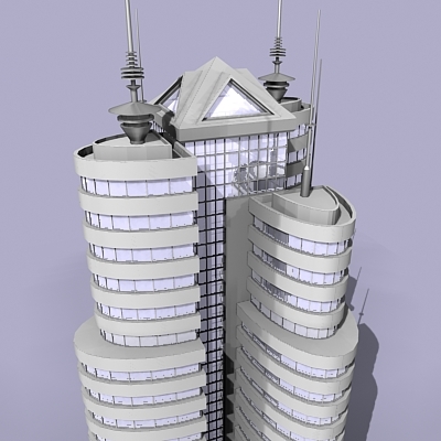 3d model of sky scraper