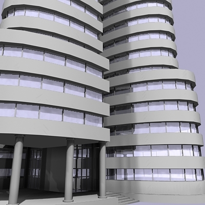 3d model of sky scraper