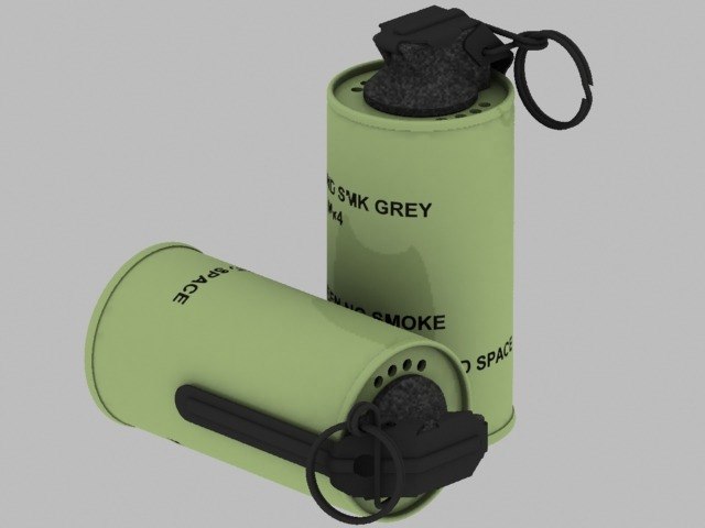 free british army smoke grenade 3d model