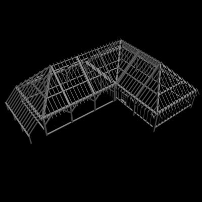 3d building framework model