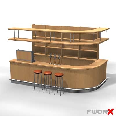 bar counter 3d model