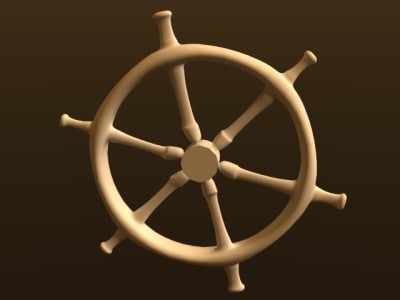 rudder pirates ship 3d model
